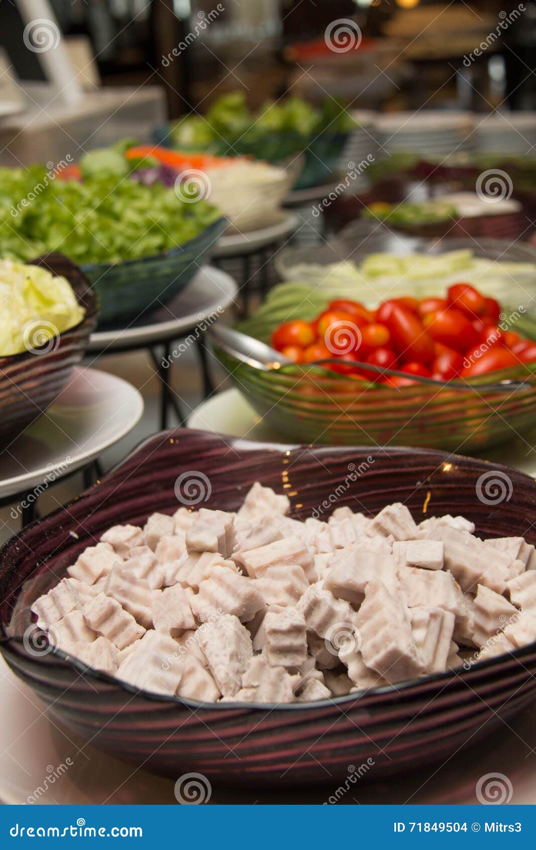 Slads at a Buffet Bar in a Luxury Hotel Restaurant Stock Photo - Image ...