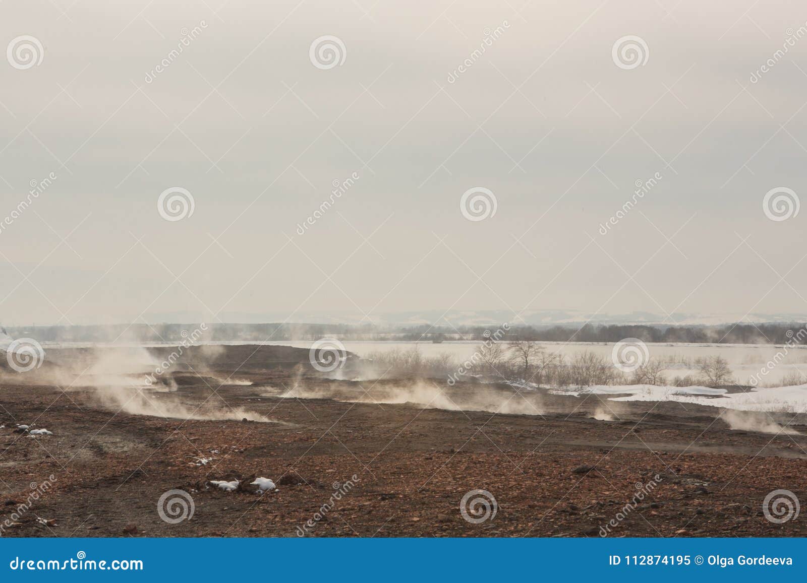 Smoke on dump, pollution stock image. Image of open - 112874195