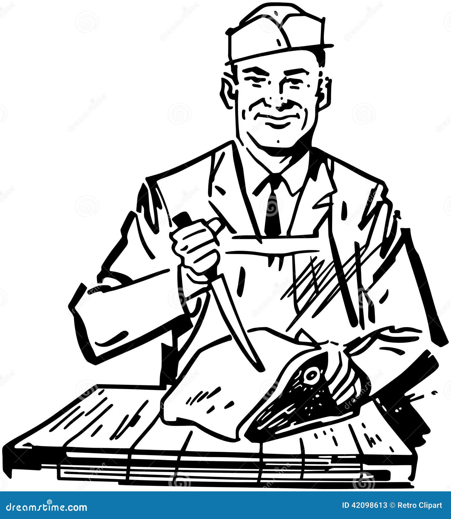 Slager 2 vector illustratie. Illustration of vetten, biefstuk - 42098613