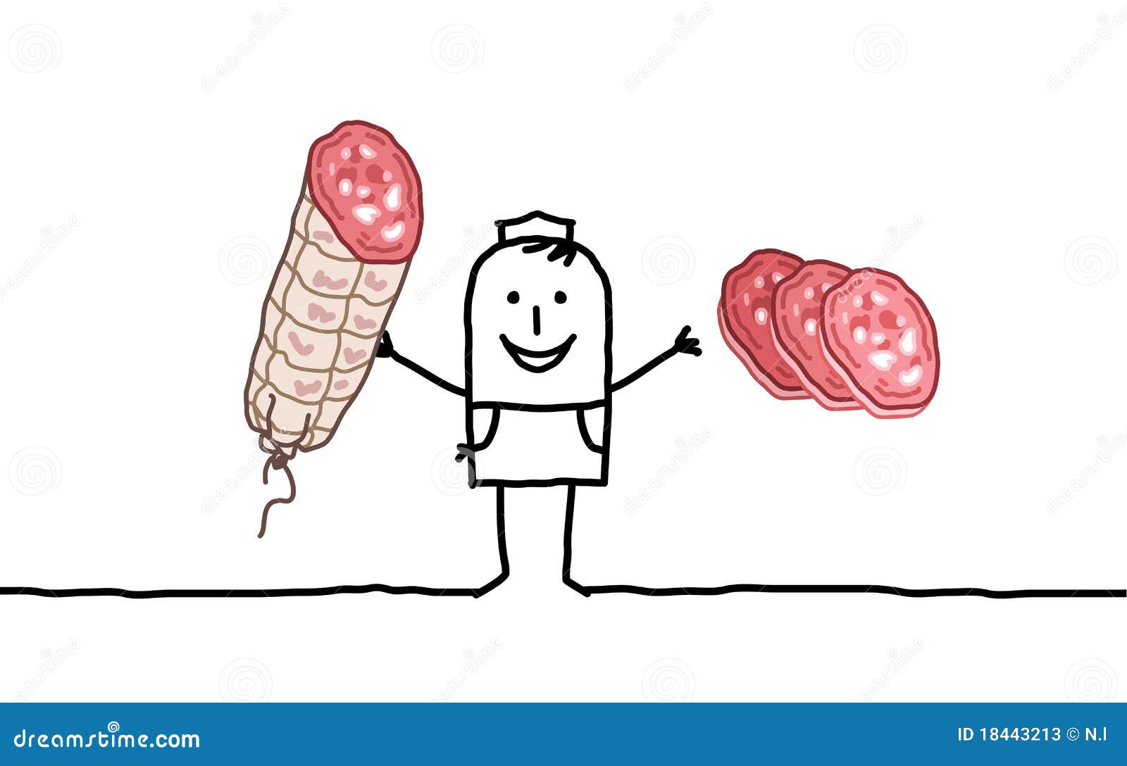 Slager & worst vector illustratie. Illustration of winkel - 18443213