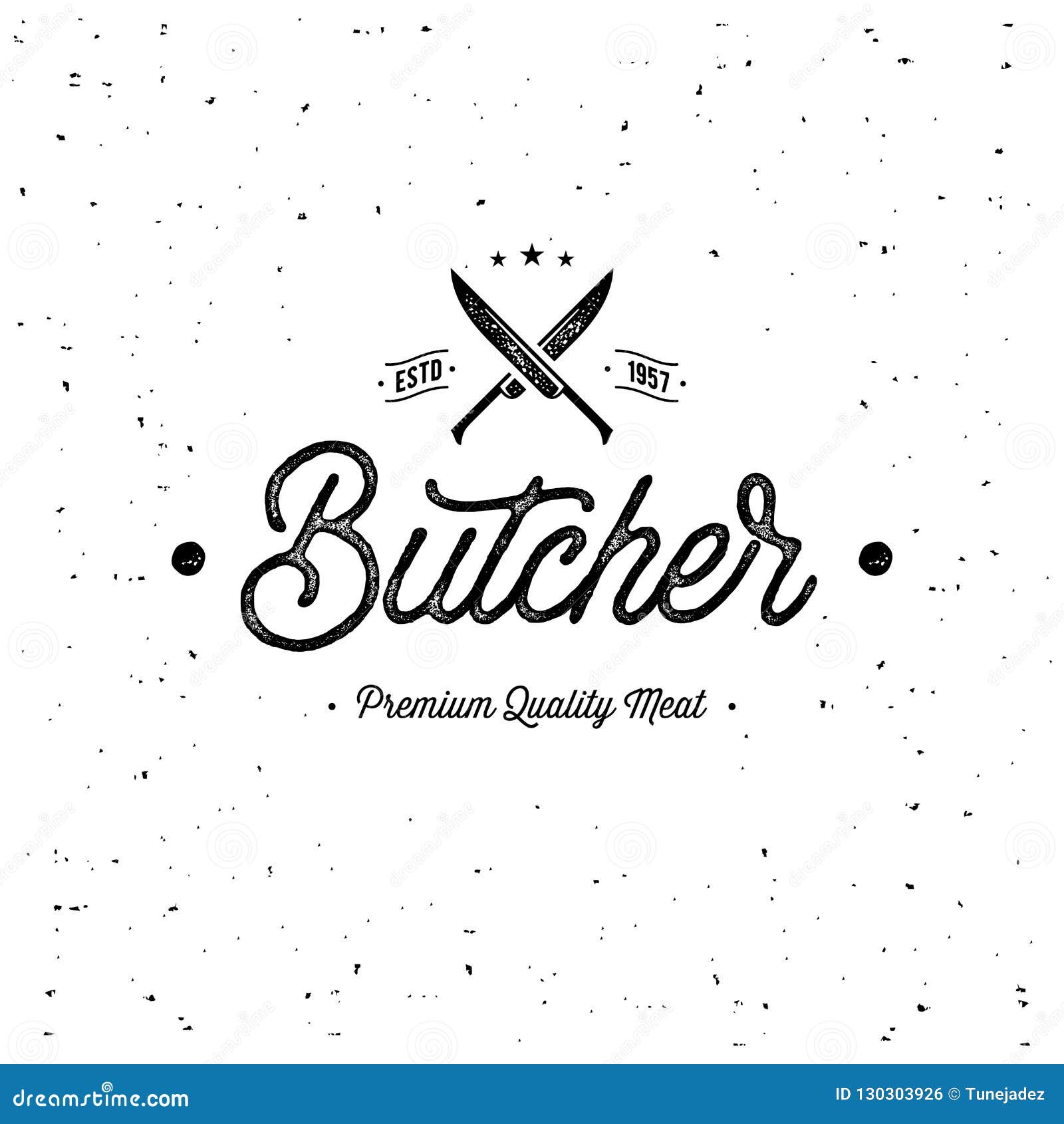 Slager Emblem Met De Witte Vector Van Messengrunge Vector Illustratie ...