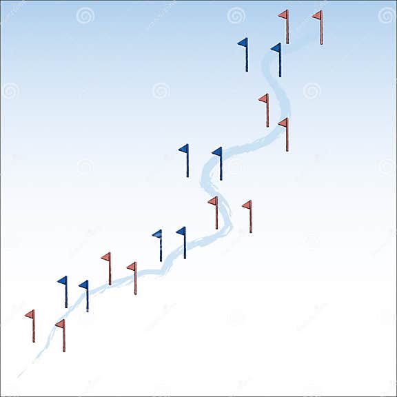 Slalom stock vector. Illustration of slalom, flags, turn - 3853015