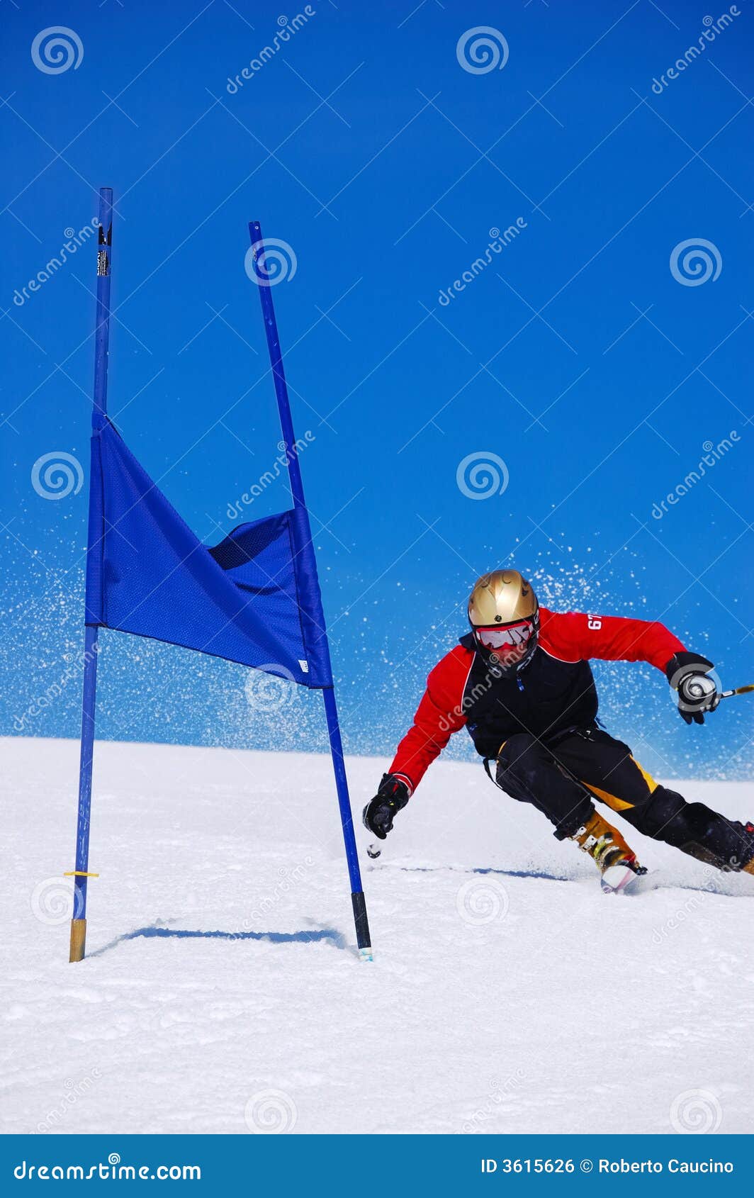 Slalom Ski racer stock photo. Image of lifestyles, energy - 3615626