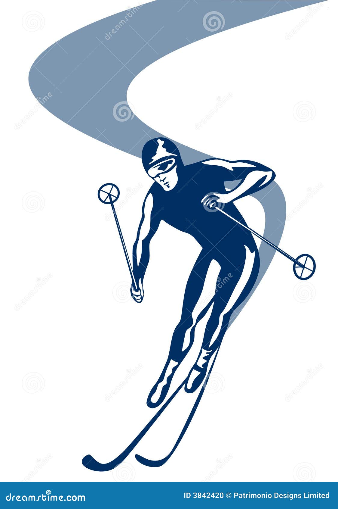 Slalom skiing stock vector. Illustration of background - 3842420