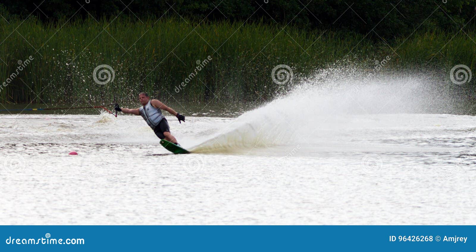 Slalom Waterskier Skiing Slalom Stock Photo - Image of fitmess ...