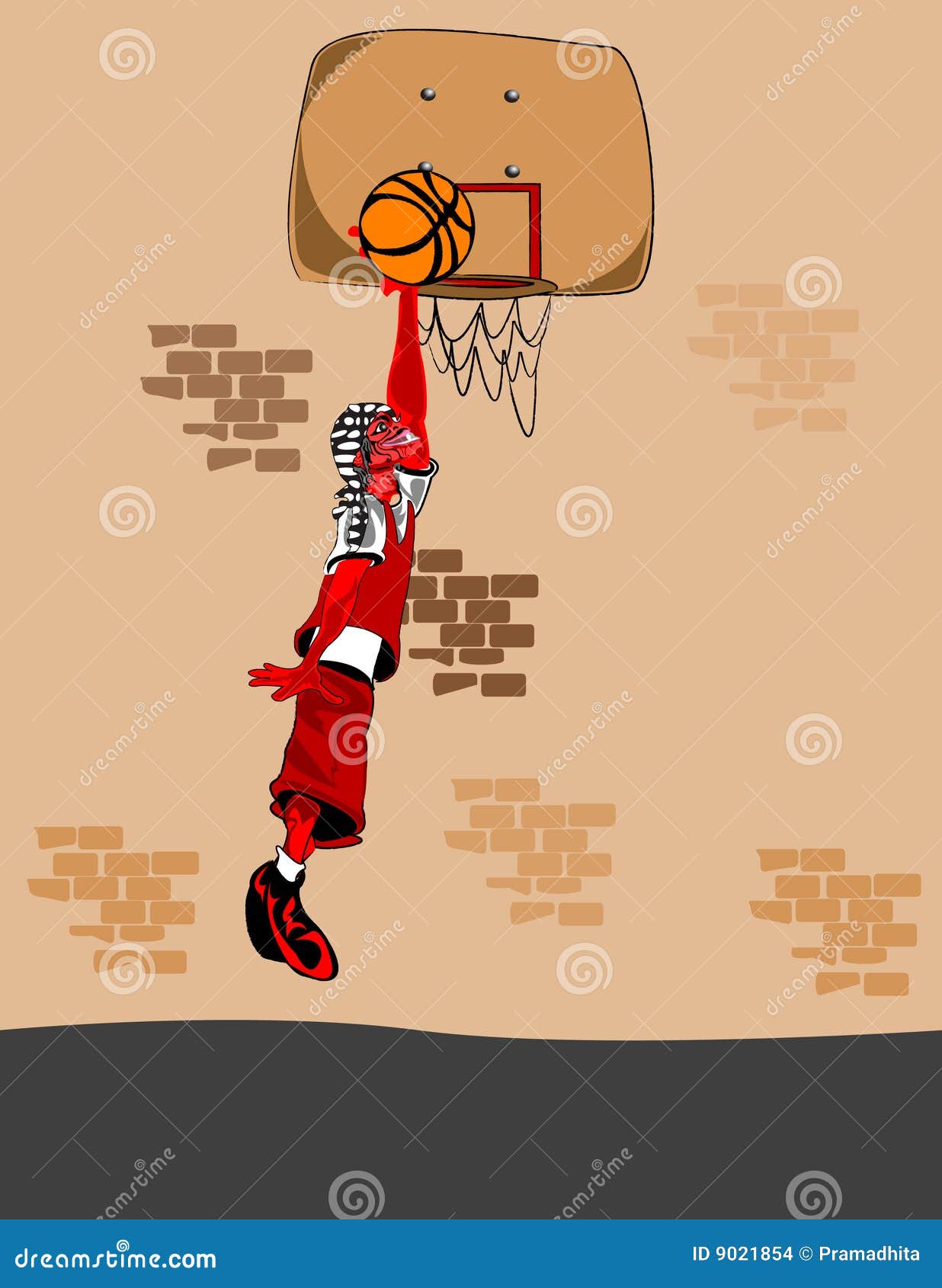 Slam Dunk stock vector. Illustration of cartoon, funny - 9021854