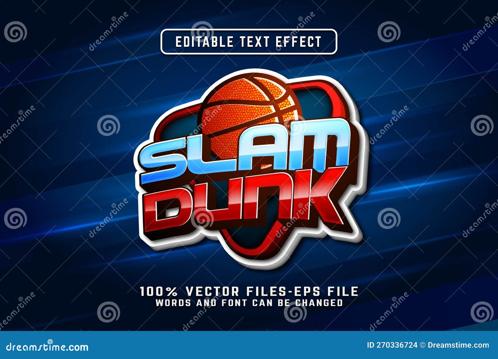 Slam Dunk 3d Text Effect Premium Vectors Stock Vector - Illustration of ...