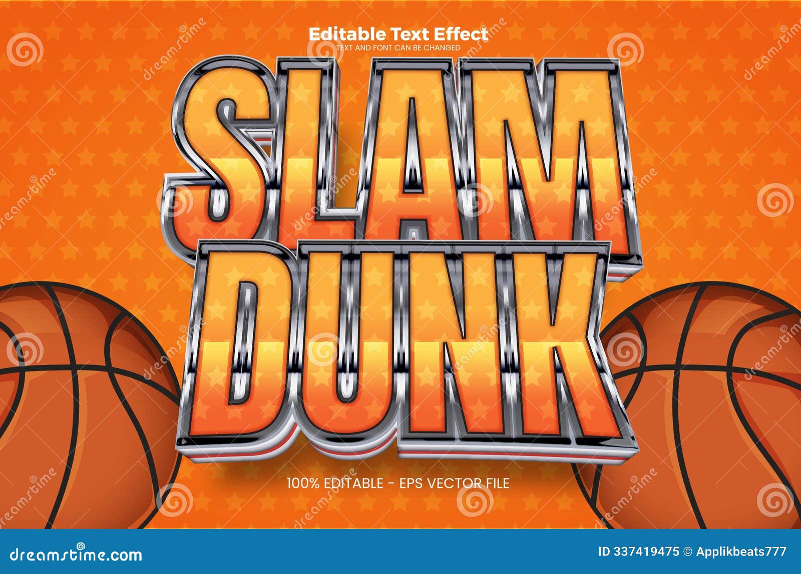 Slam Dunk Editable Text Effect in Modern Trend Style Stock Vector - Illustration of typo ...