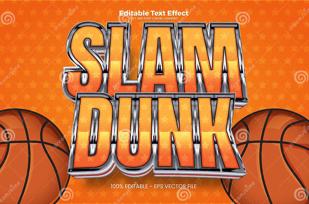 Slam Dunk Editable Text Effect in Modern Trend Style Stock Vector ...
