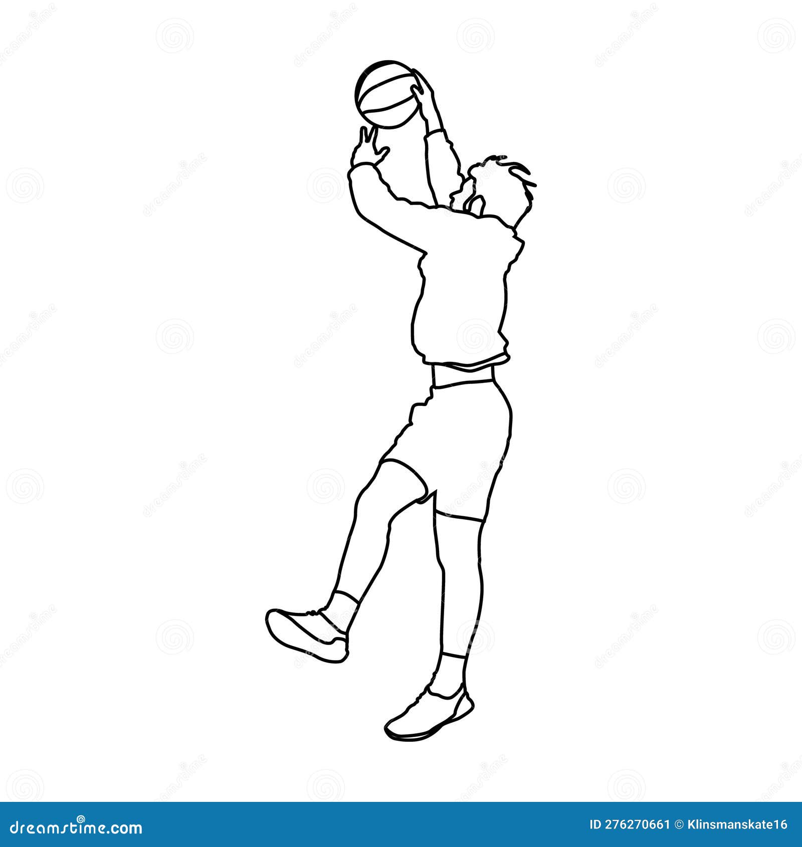 Slam Dunk Man Linear Drawing Design Vector Stock Vector - Illustration ...