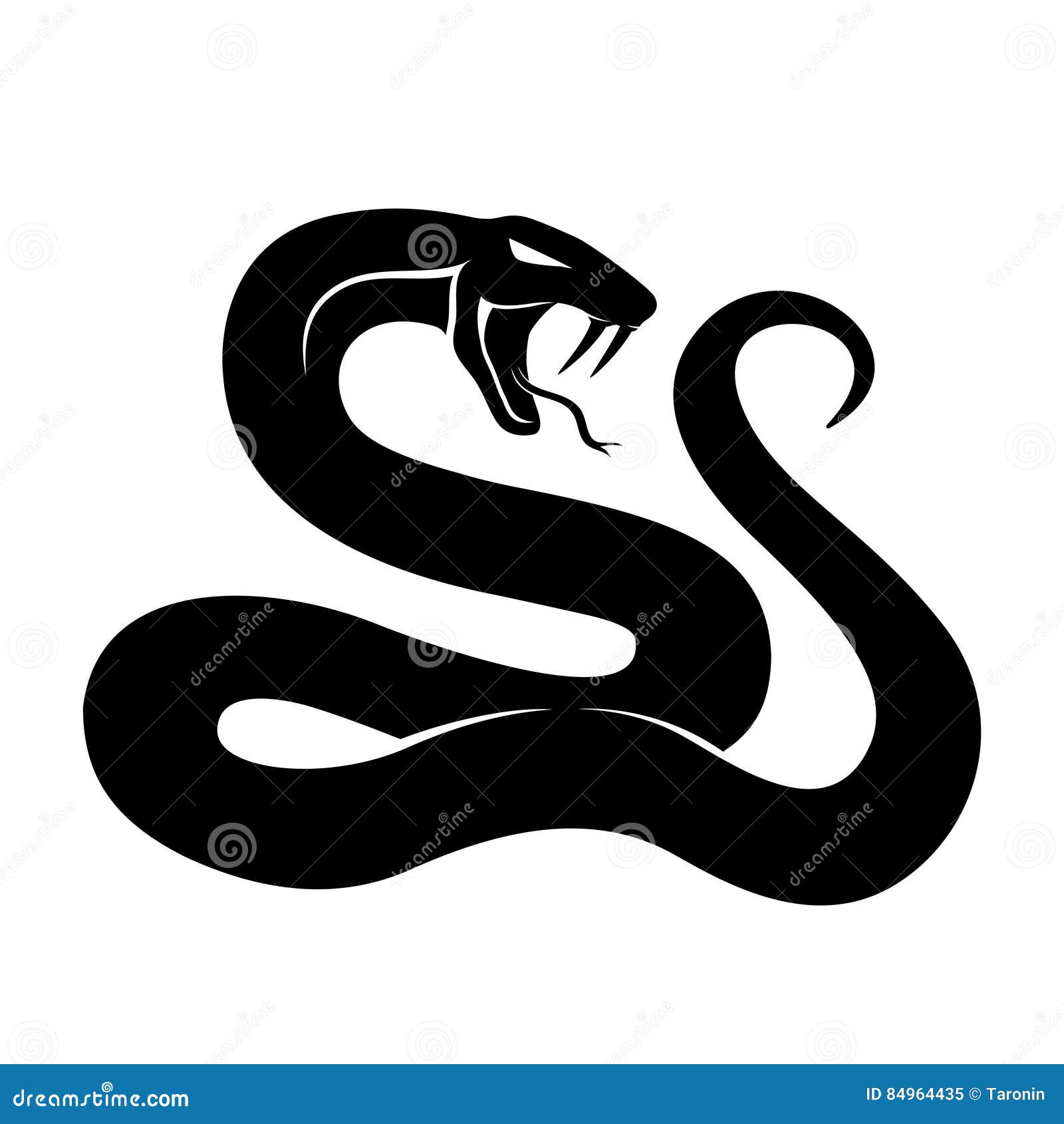 Slang zwart teken vector illustratie. Illustration of zodiaan - 84964435