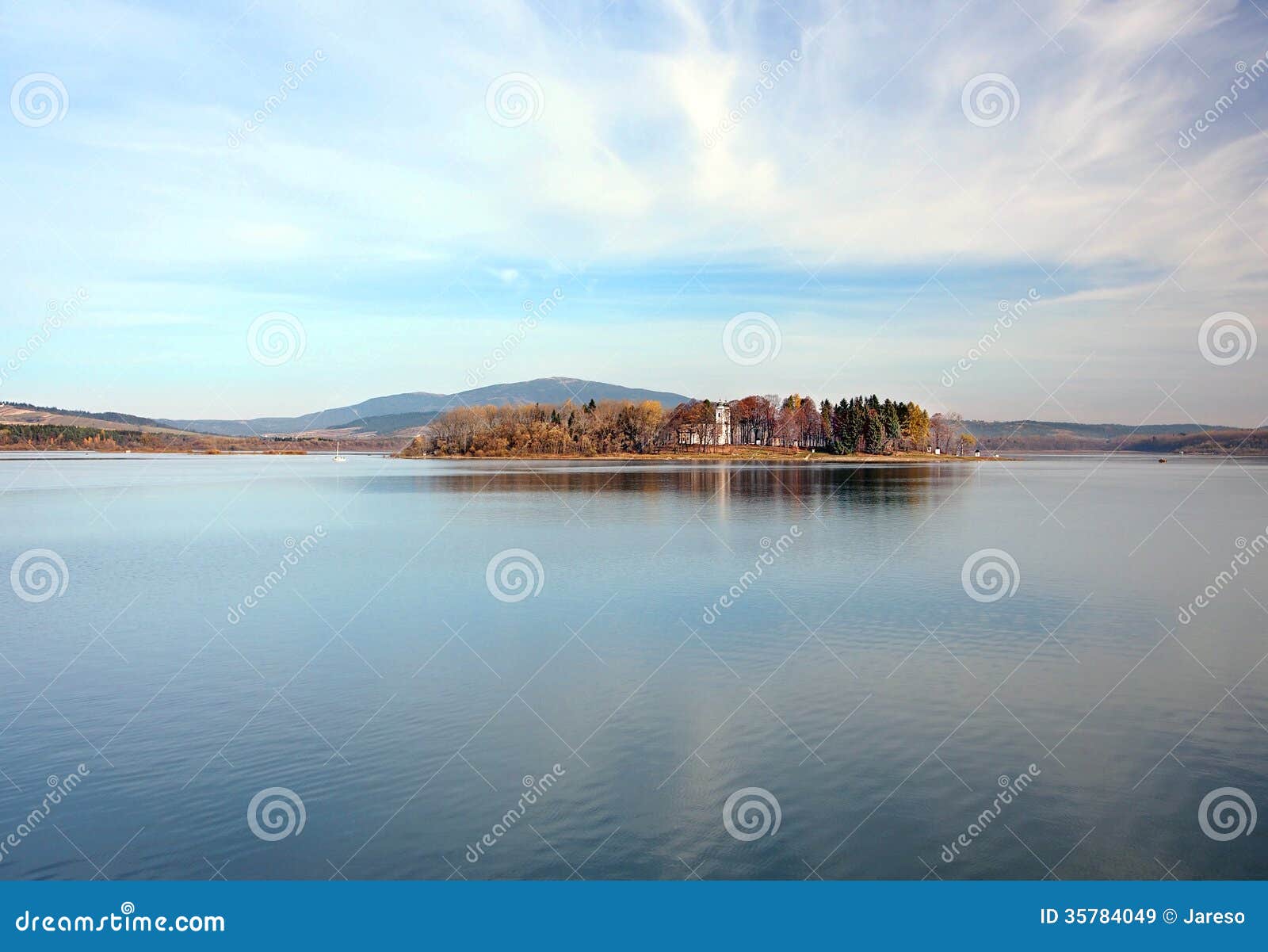 Slanica Island at Late Evening Stock Image - Image of cloudscape, color ...