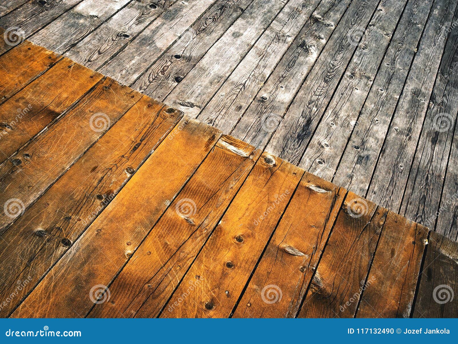 Slant Two Colored Wooden Floor Boards Stock Photo - Image of natural ...