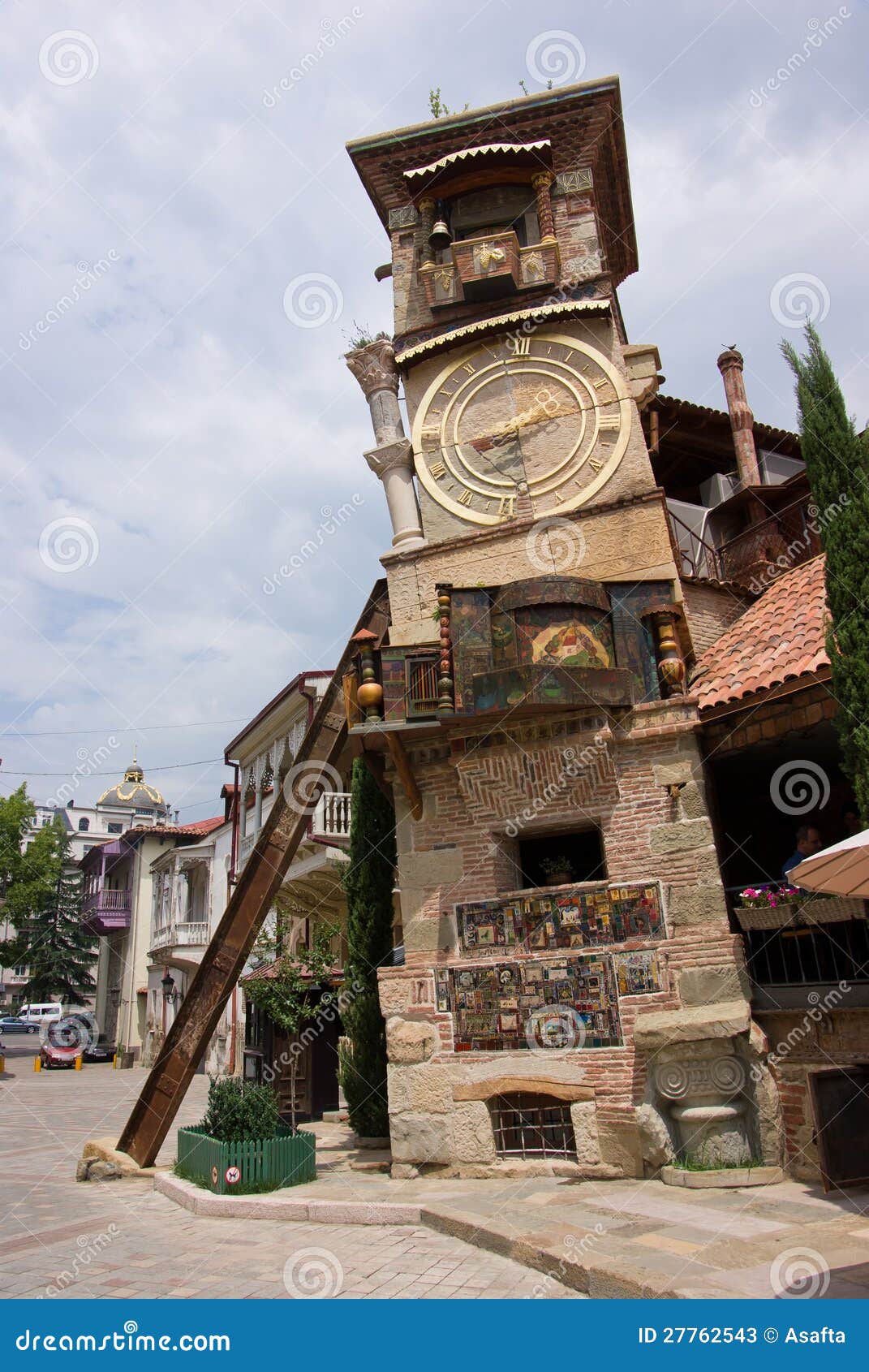 Slanted clock tower stock image. Image of history, decoration - 27762543