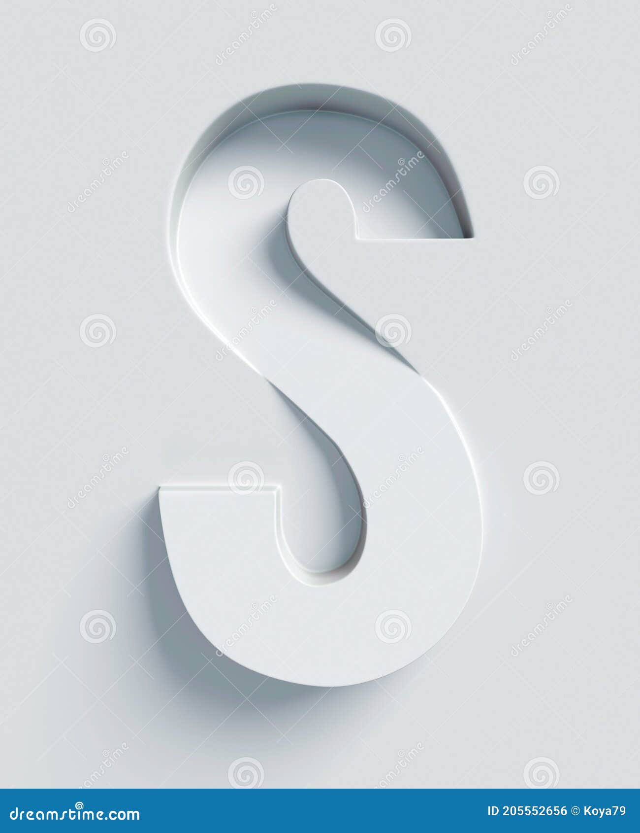 Slanted 3d Font Engraved and Extruded from the Surface, Letter S Stock ...