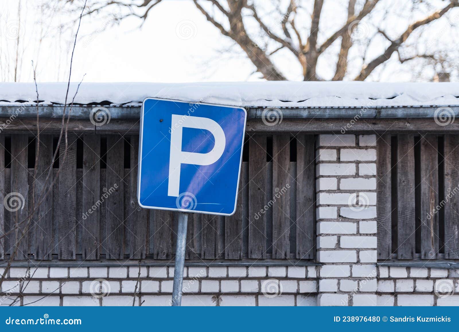 Slanted and Folded Parking Road Sign Stock Photo - Image of vehicle ...