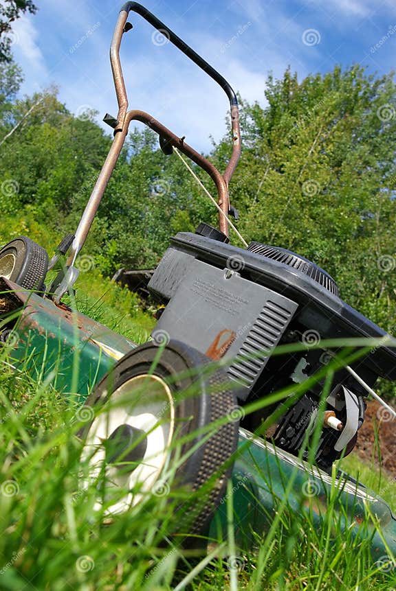 Slanted lawn mower stock photo. Image of slant, growth - 7293628