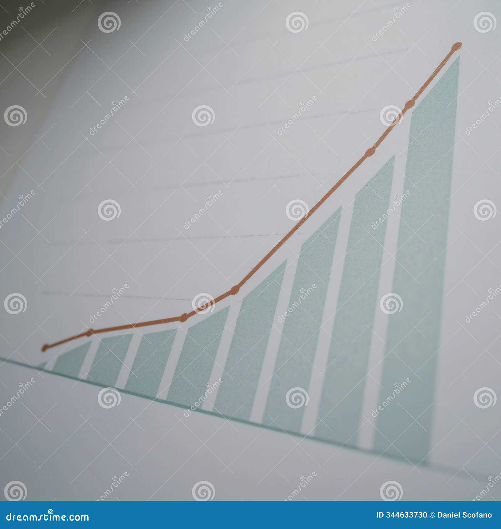 A Slanting Line Graph Represents Ongoing Expansion or Progression Stock ...