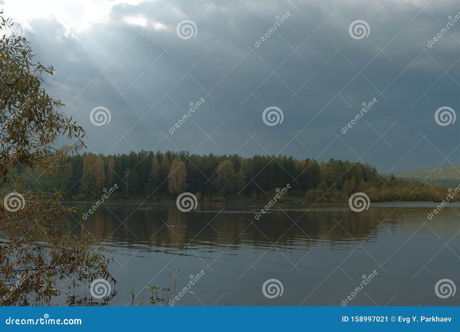Slanting Rays of the Sun Over the River Malaya Satka Stock Image ...
