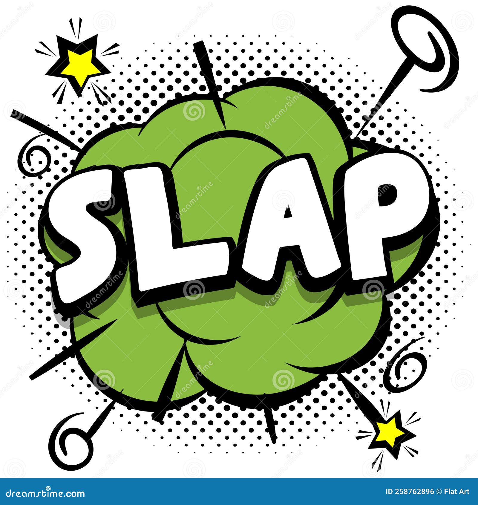 SLAP Comic Sound Speech Effect Bubble In Trendy Pop Art Style. Bright ...
