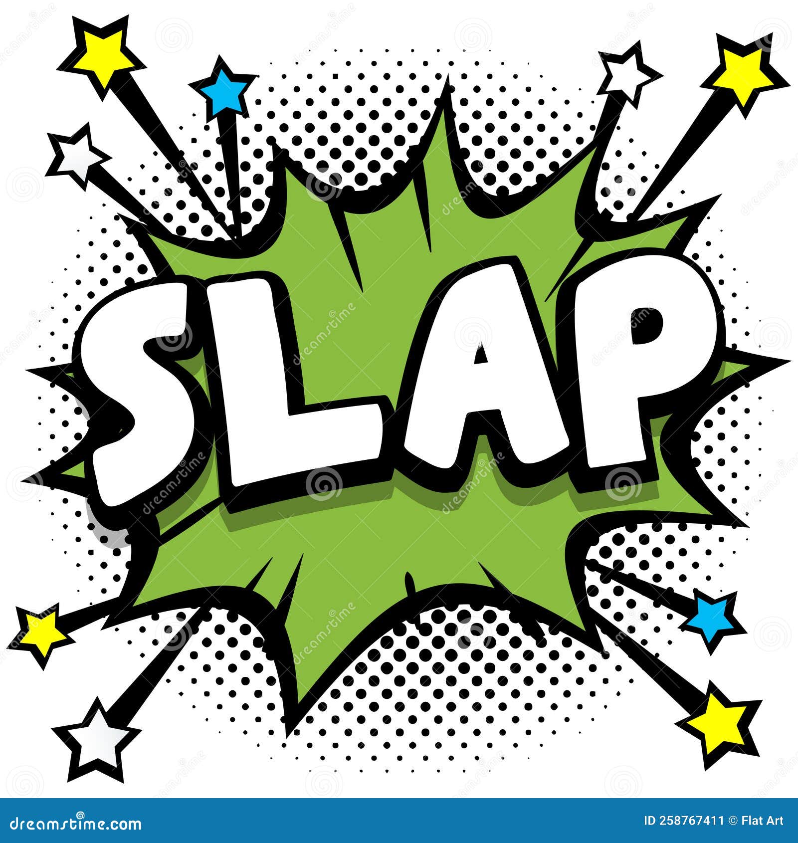 SLAP Comic Sound Speech Effect Bubble In Trendy Pop Art Style. Bright ...