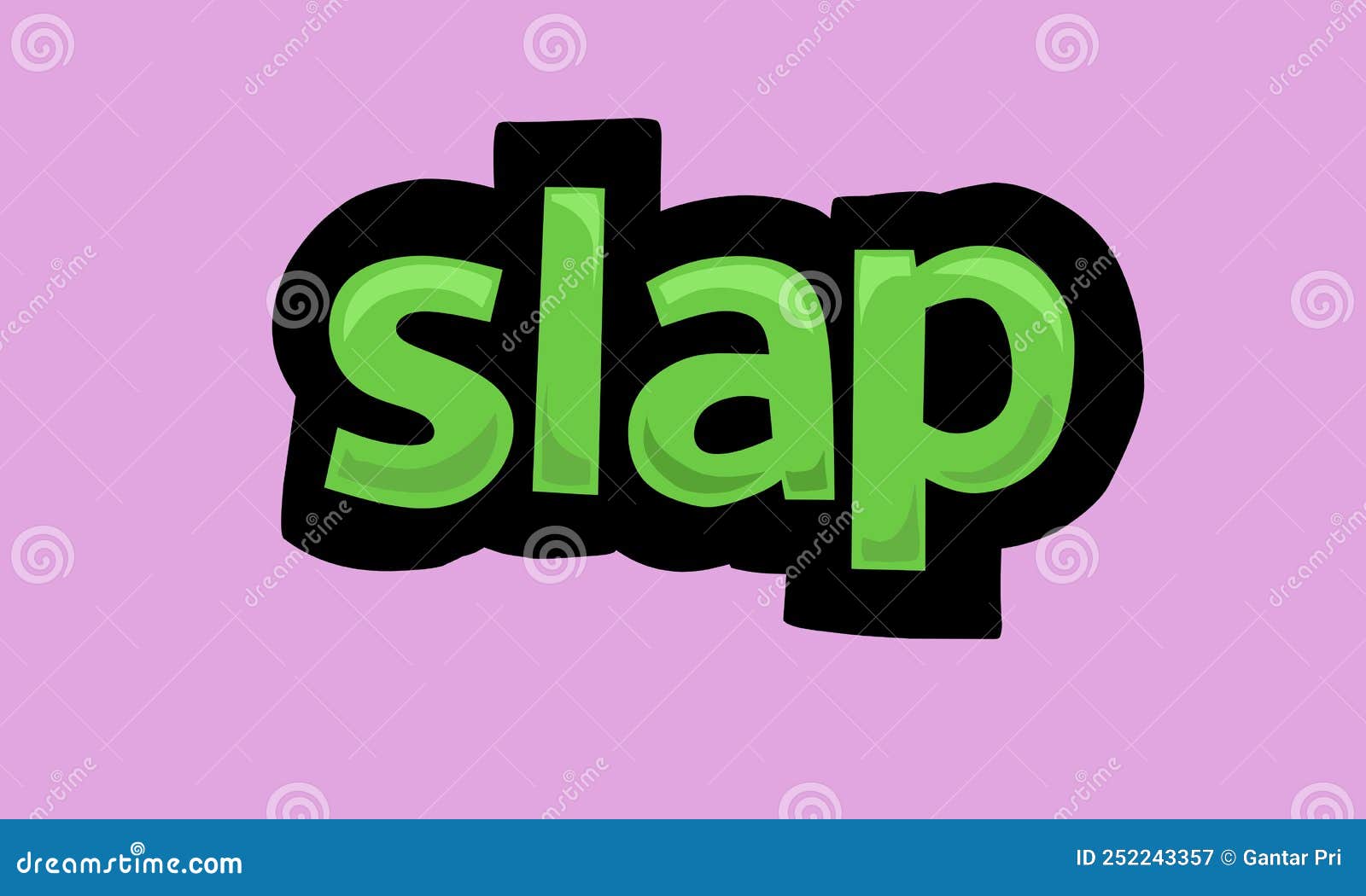 SLAP Writing Vector Design on Pink Background Stock Vector ...