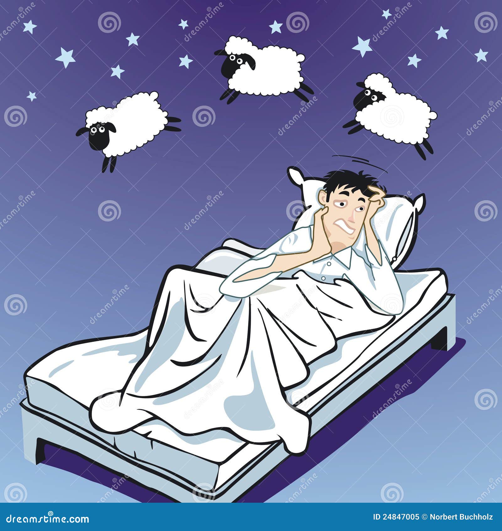 Slapeloosheid vector illustratie. Illustration of huiselijk - 24847005