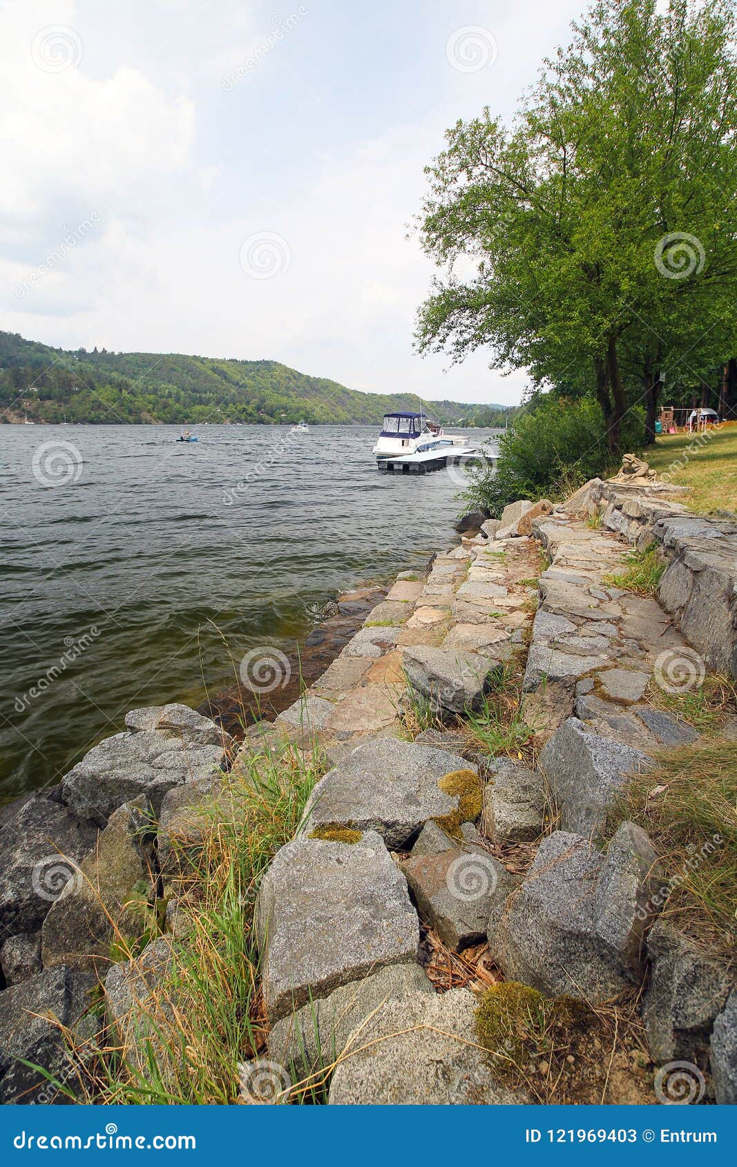 Slapy - Water Reservoir on the Vltava River Stock Image - Image of ...