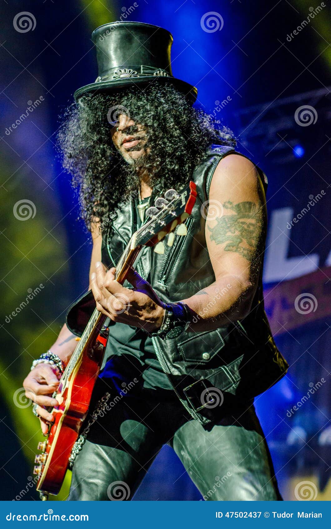 Slash fotografía editorial. Imagen de vivo, guitarrista - 47502437