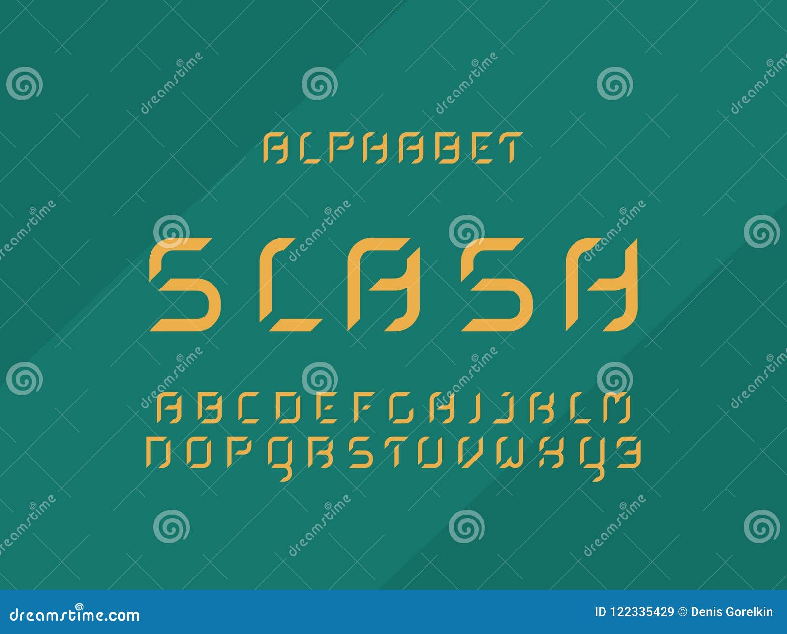 Slash Alphabet Font. Geometric Letters And Numbers. Vector Illustration ...