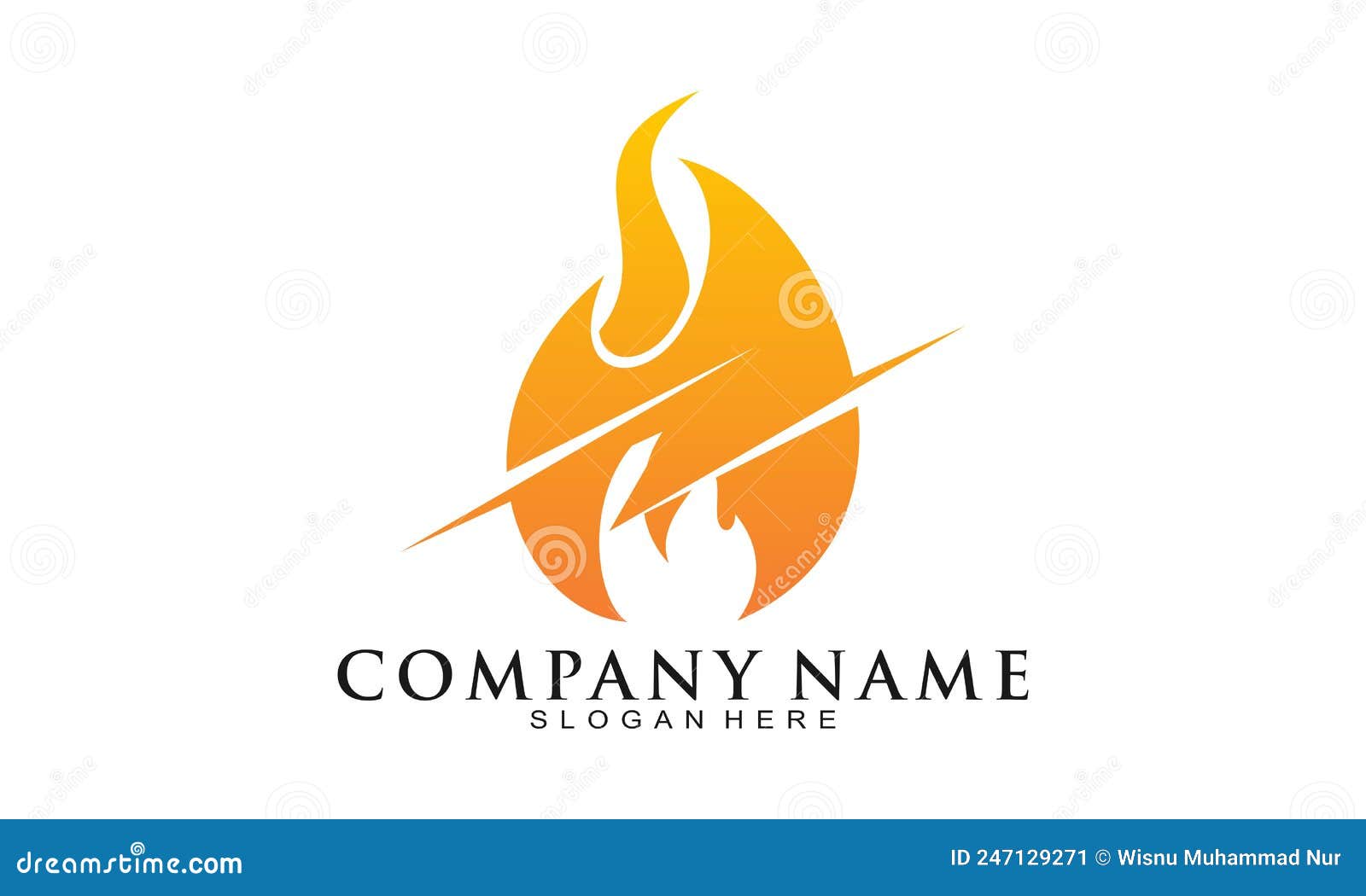 Slash Fire Illustration Vector Logo Stock Vector - Illustration of ...
