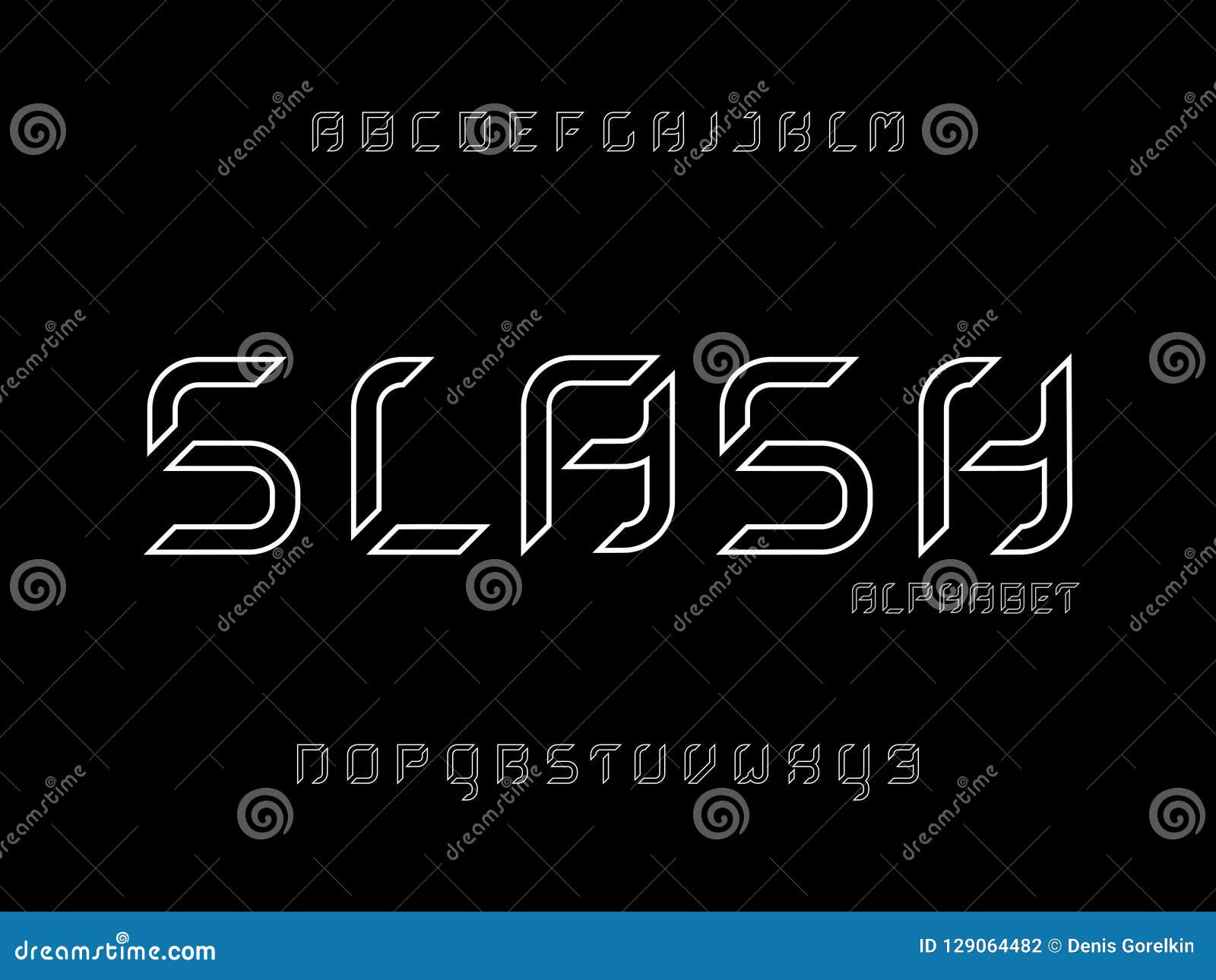 Slash Font. Vector Alphabet Stock Vector - Illustration of display ...