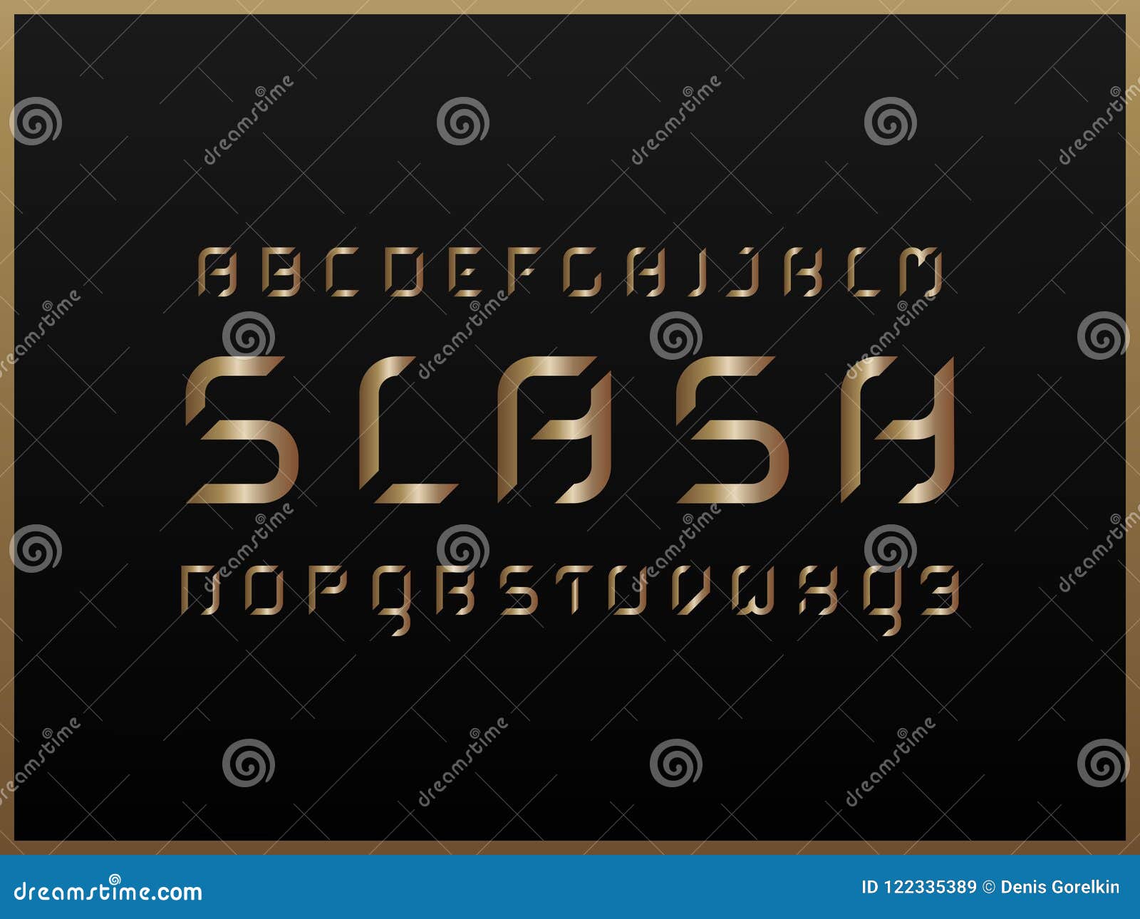 Slash Alphabet Font. Geometric Letters And Numbers. Vector Illustration ...