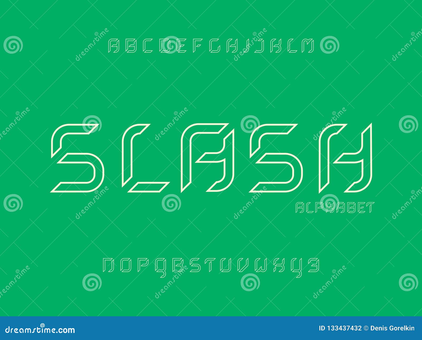 Slash Alphabet Font. Geometric Letters And Numbers. Vector Illustration ...