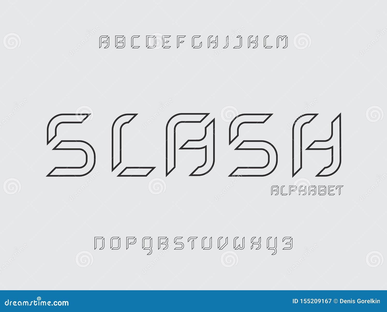 Slash Alphabet Font. Geometric Letters And Numbers. Vector Illustration ...