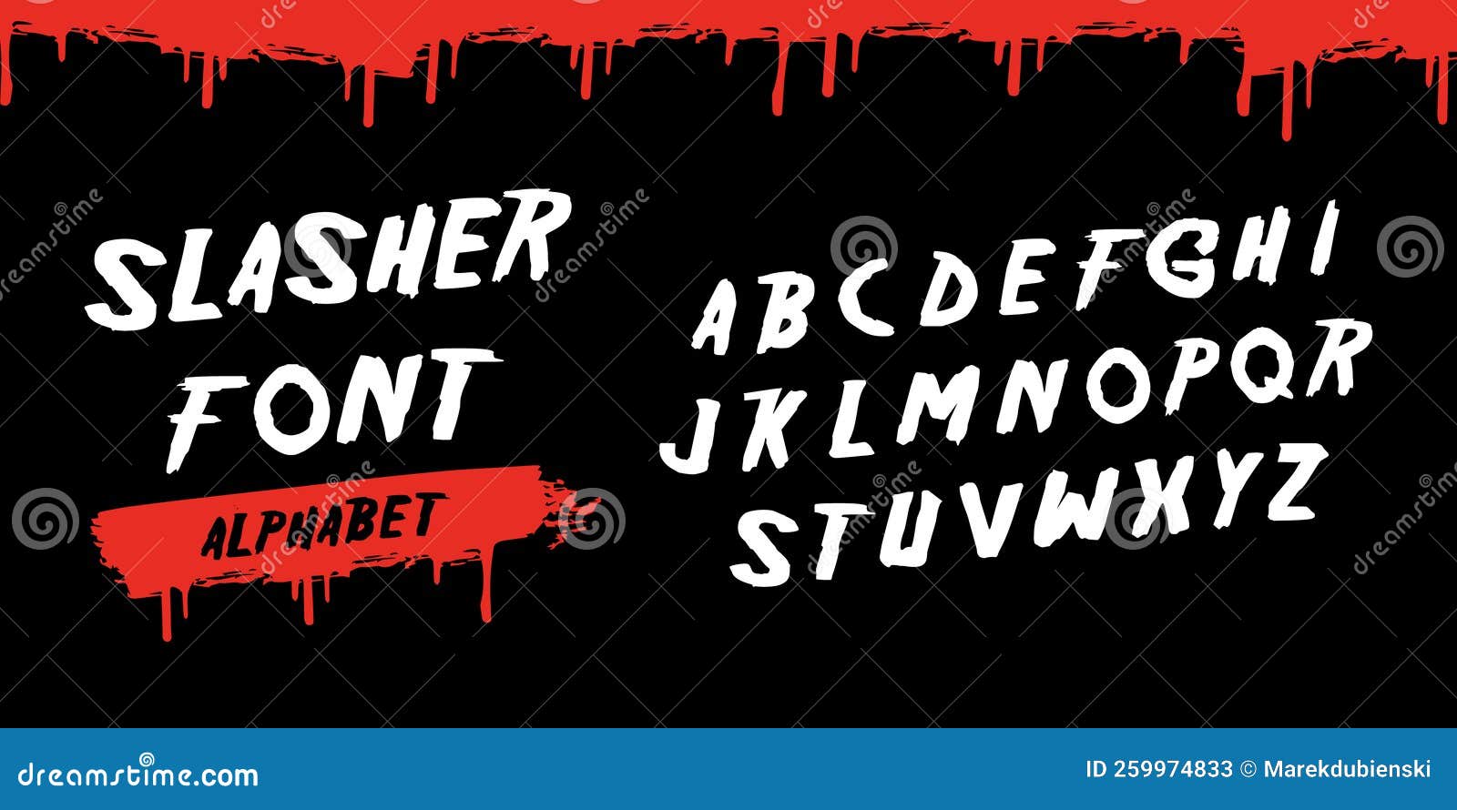 Slasher Title Alphabet, Horror Movie Genre. Scary Halloween Font. Stock ...