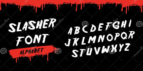 Slasher Title Alphabet, Horror Movie Genre. Scary Halloween Font. Stock ...
