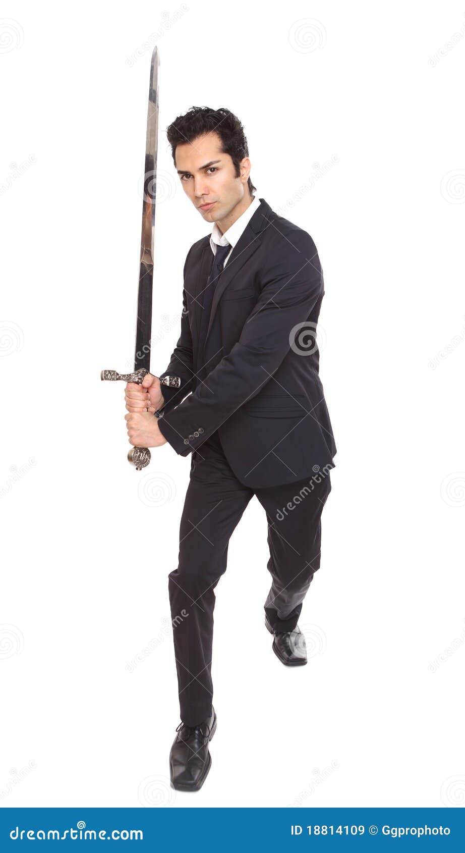 Swordsman In Attacking Position With Bamboo Sword `sinai` For J Royalty ...