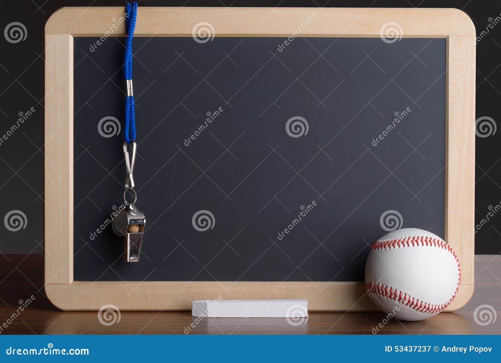 Slate with Baseball; Chalk and Whistle Stock Image - Image of attention ...