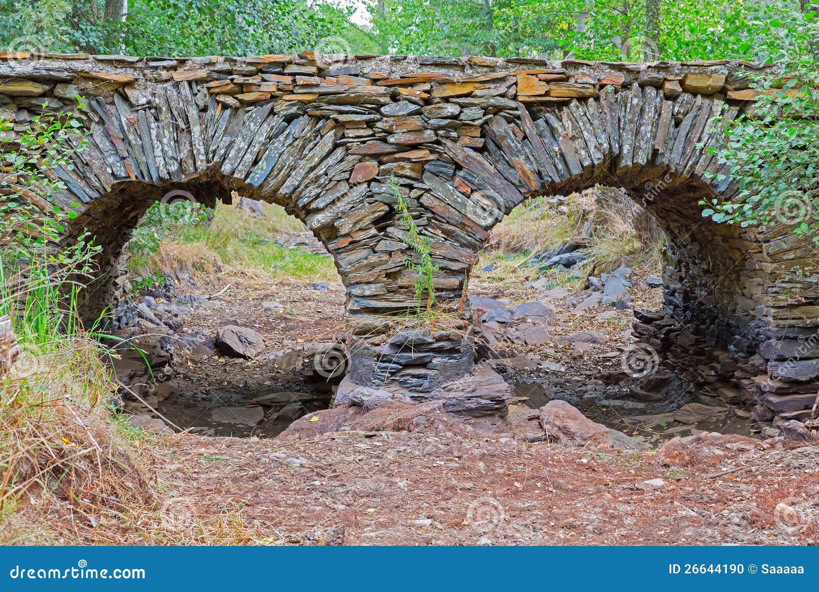 Slate bridge stock photo. Image of leaf, stream, holes - 26644190