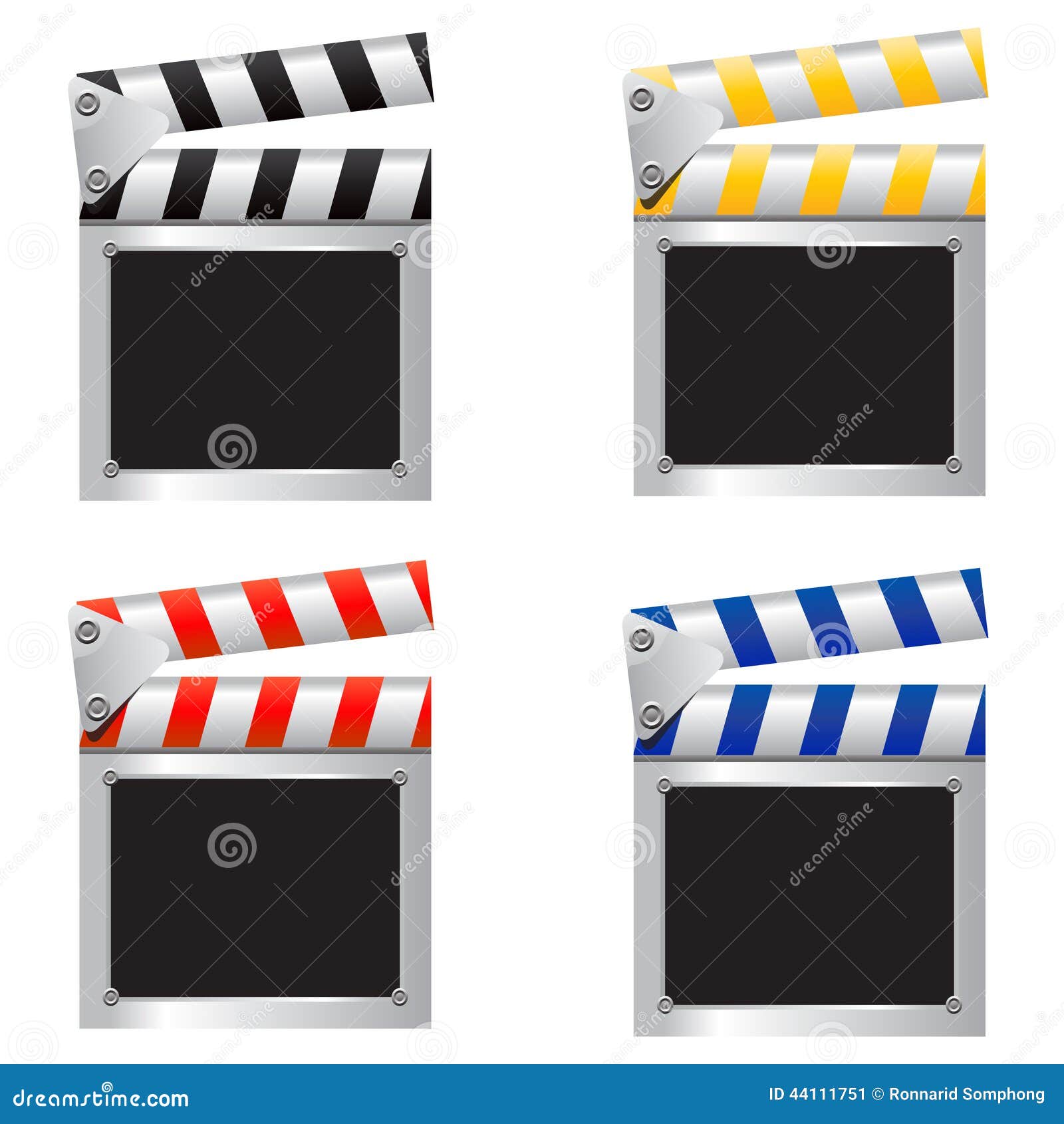 Slate Clapper Board Isolated on White Background Stock Vector ...