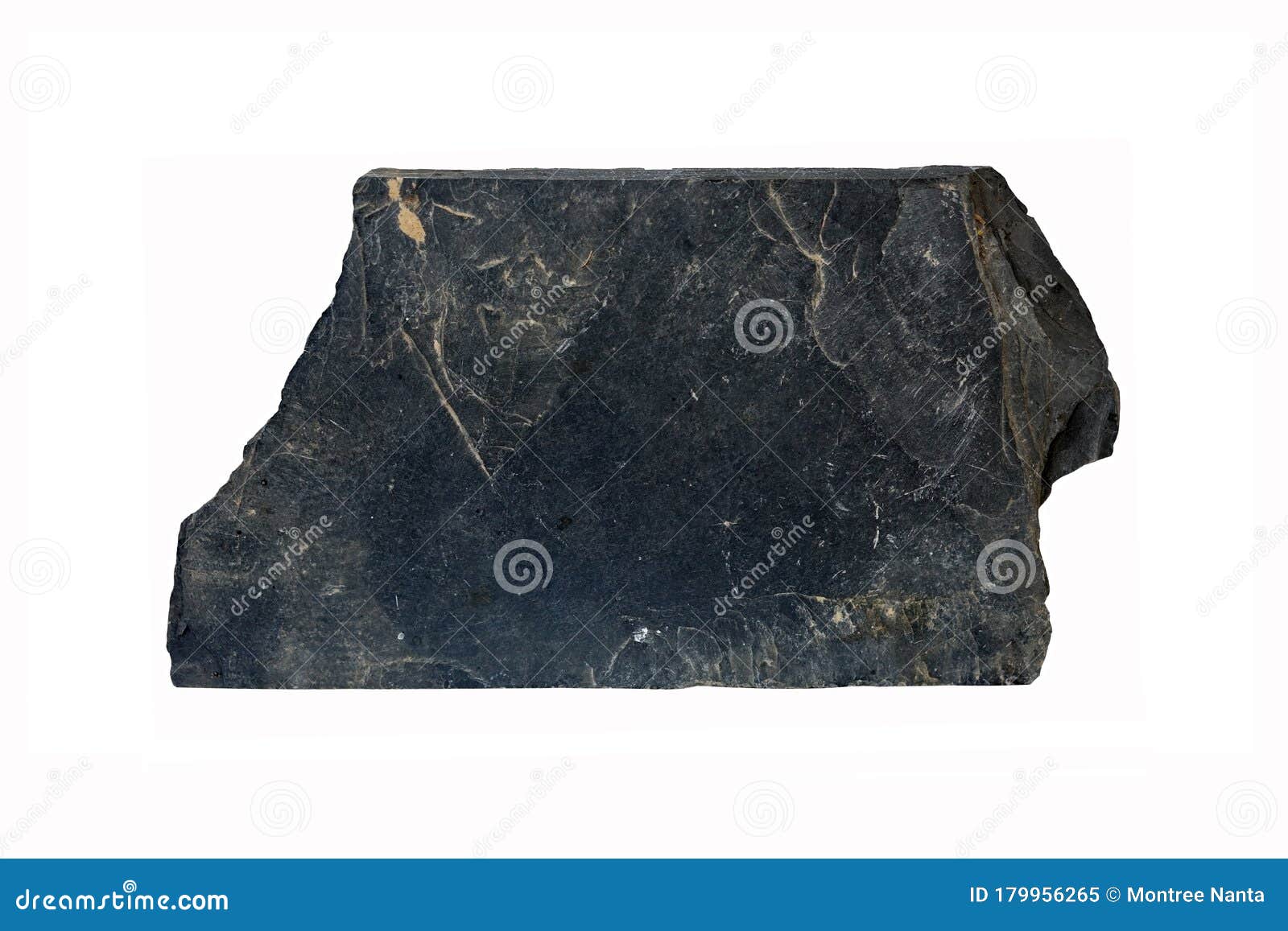 Slate Rock Isolated on White Background. Stock Image - Image of mineral ...