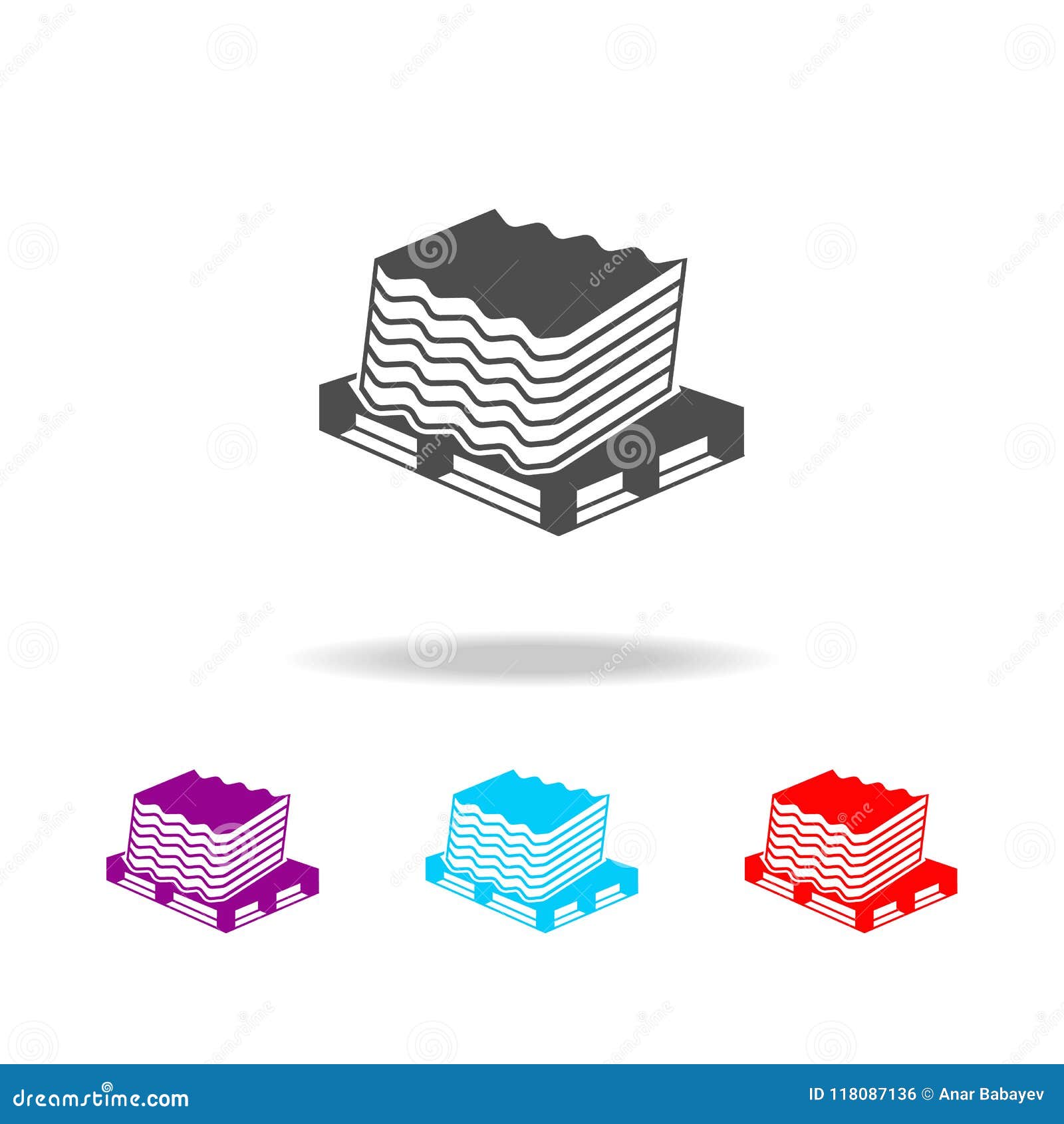 Slate Icon. Elements of Construction Materials in Multi Colored Icons ...