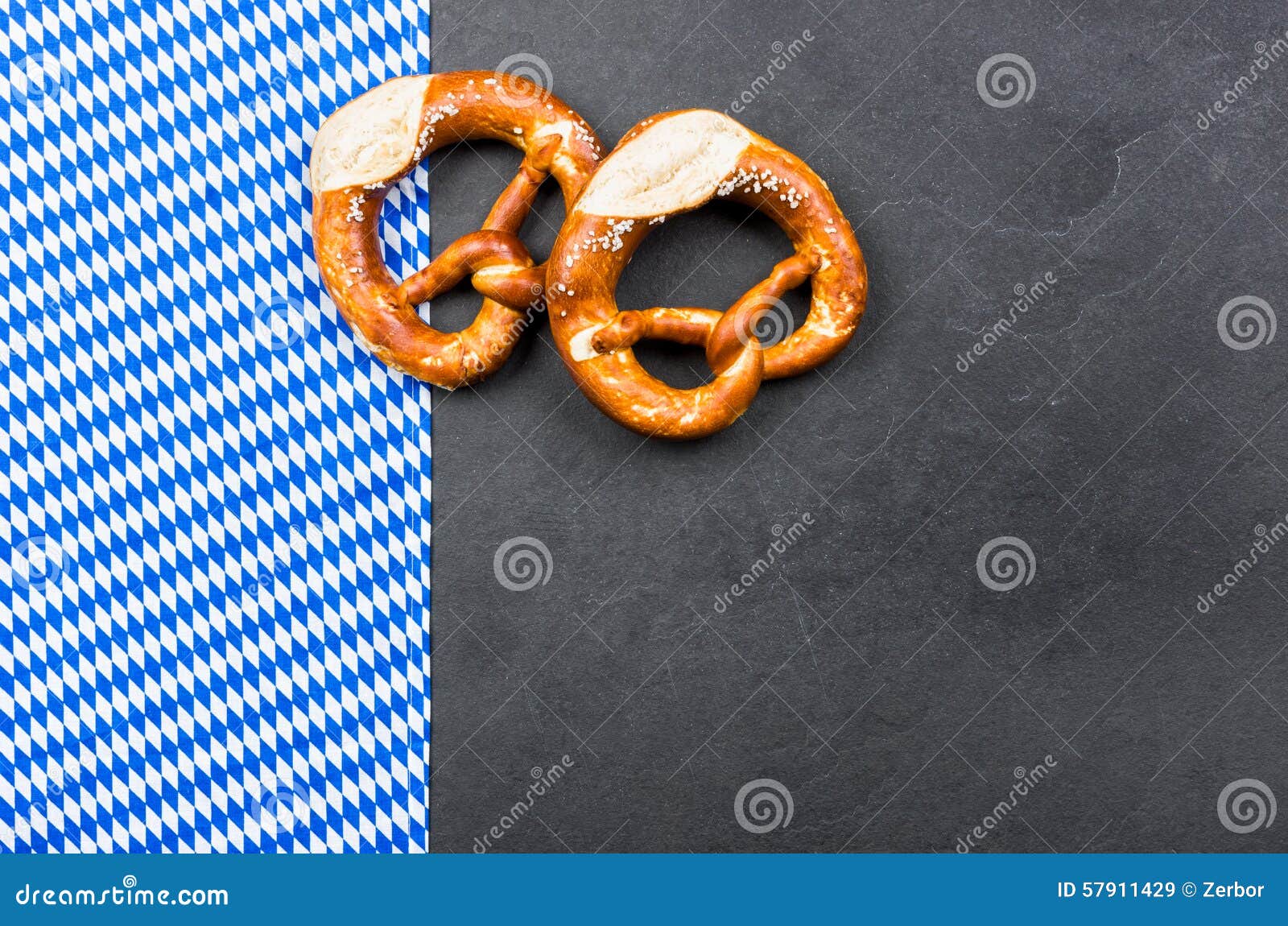 Slate Plate with Pretzels with a Bavarian Diamond Pattern Stock Image ...