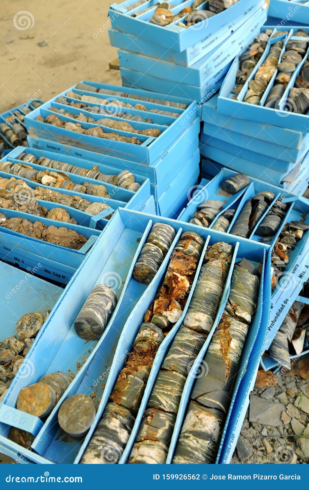 Classification Box of Rock Drilling Samples in a Geological Survey ...