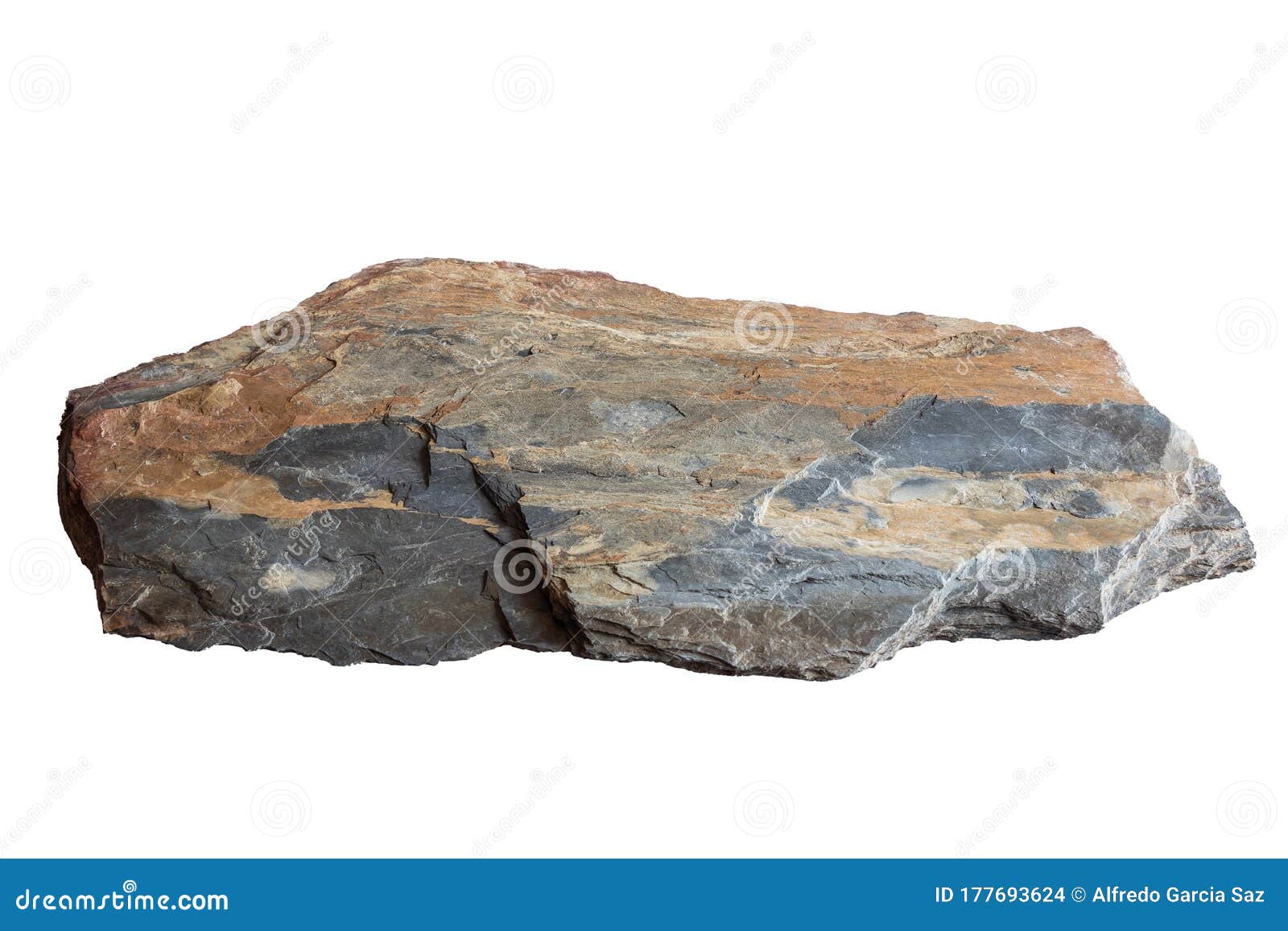 Slate Rock Isolate on White Background Stock Photo - Image of nature ...