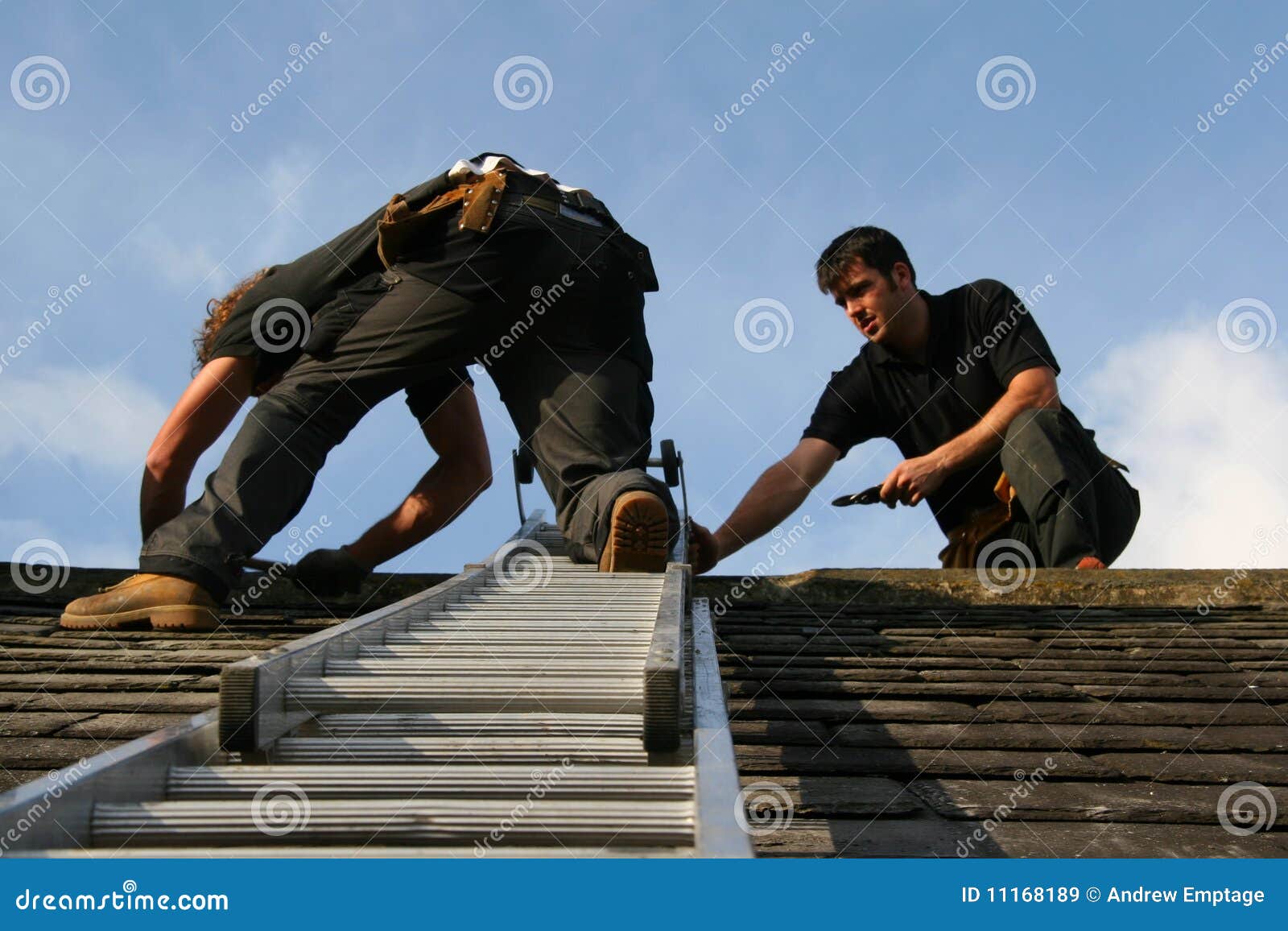 Slate roofing stock image. Image of worker, sunny, workers - 11168189