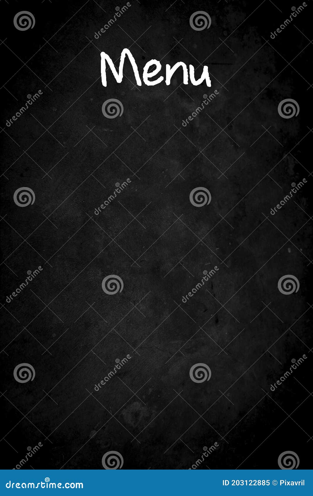 Slate Sign Showing the Empty Menu Stock Illustration - Illustration of ...