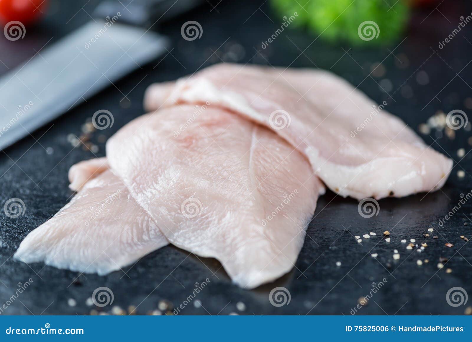 Slate Slab with Raw Chicken Cutlet Stock Photo - Image of breast, tasty ...