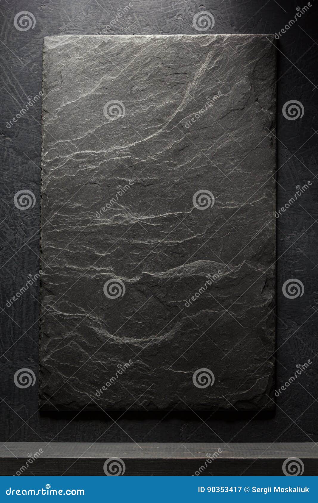 Slate Stone and Shelf on Black Stock Image - Image of beam, panel: 90353417